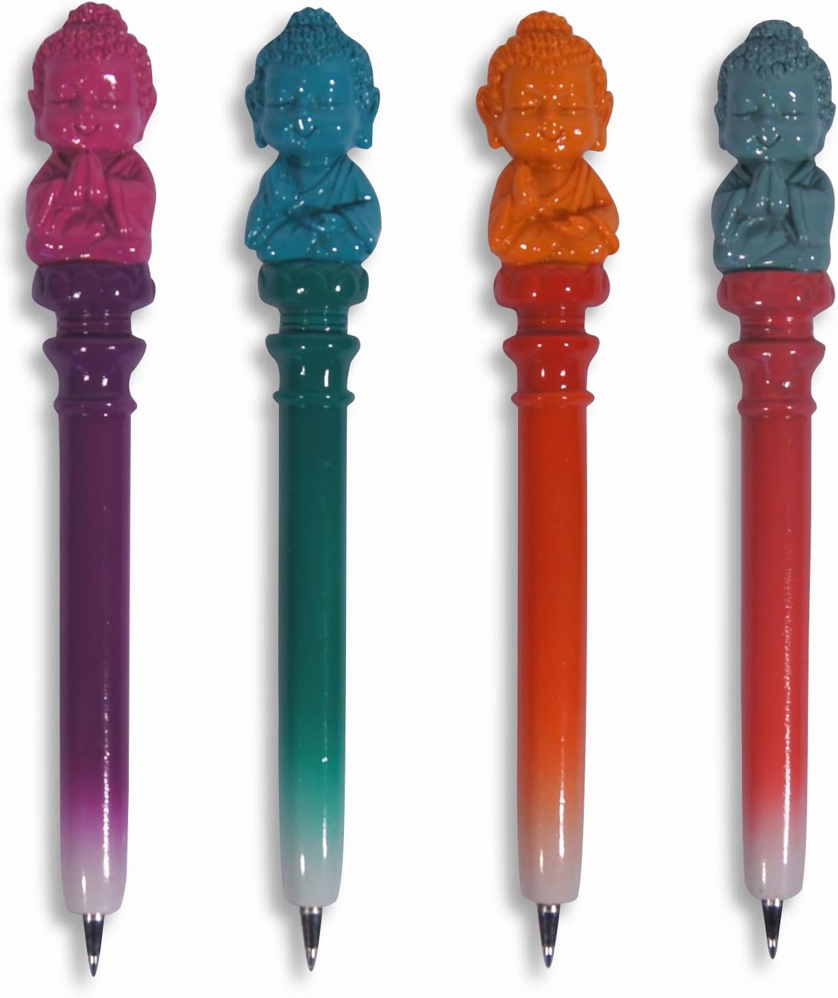 Amazon.com: Buddha Pens Assorted Happy Praying Blessing (Set of 4 ...