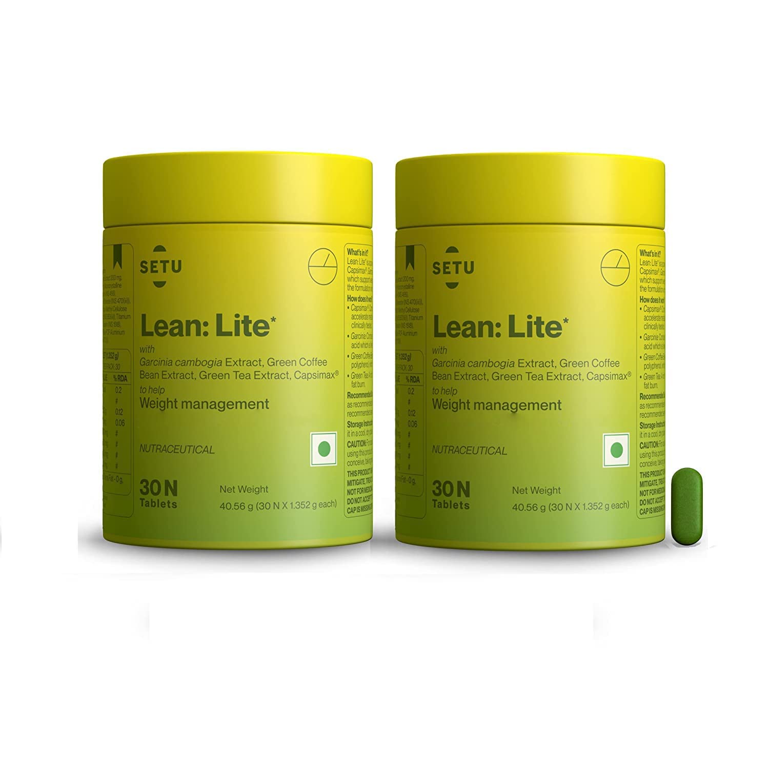 Setu Lean Lite - 30 Tablets (Pack of 2) | for Healthy Metabolism with ...