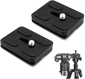 2pcs Metal Quick Release Plate with 1/4''-20 Camera Screw, Black Tripod ...