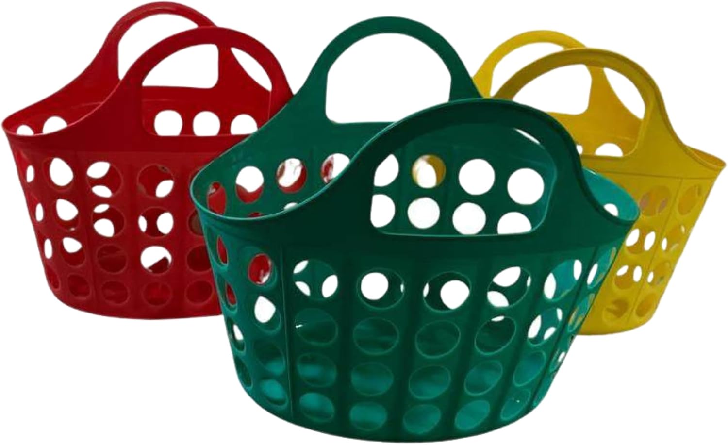 Amazon.com - 3 Pack Plastic Oval Carry Totes with Handles Reusable ...
