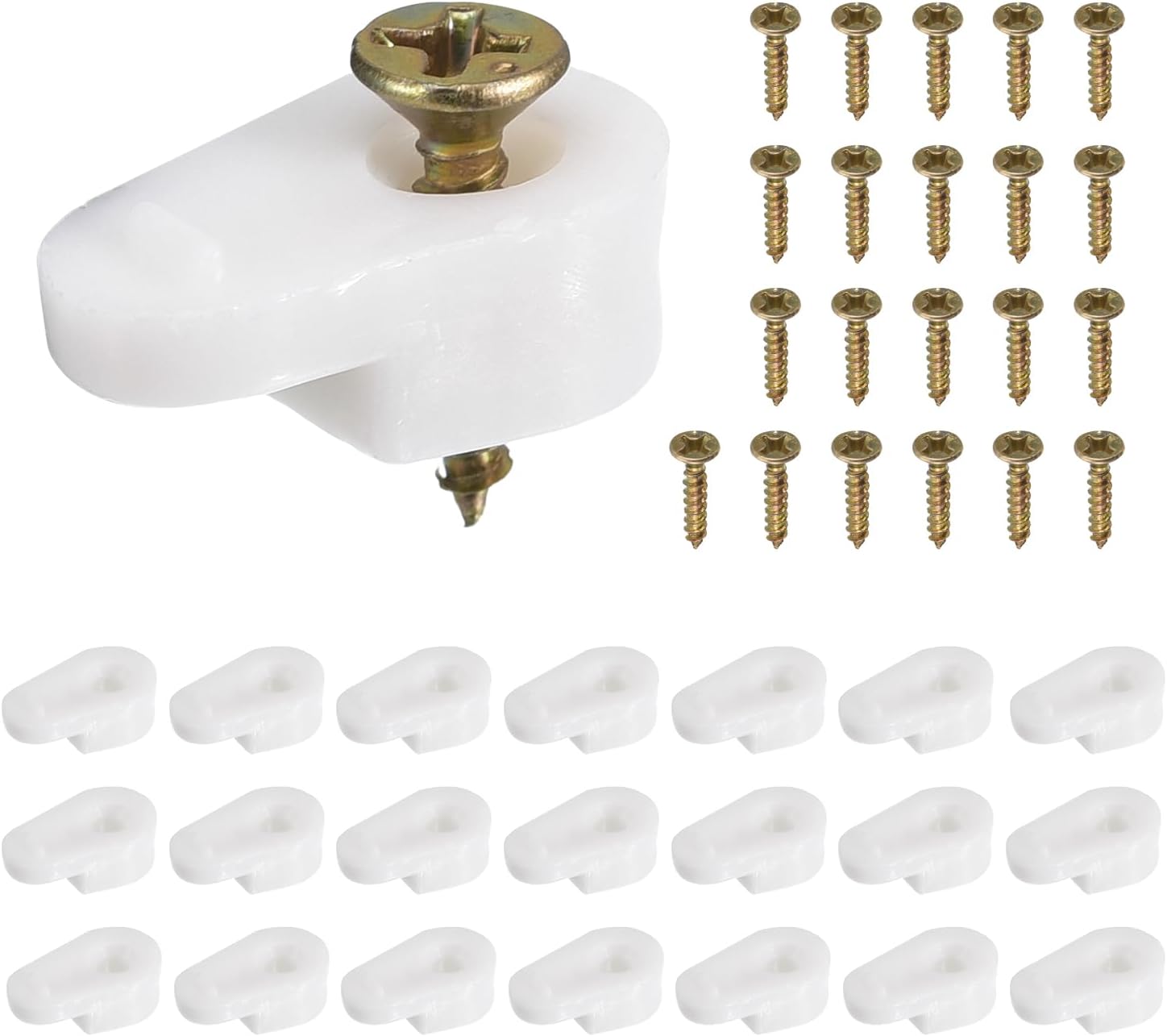 uxcell 60Set Glass Retainer Clips Kit, 20mm Plastic Glass Cabinet Clips ...