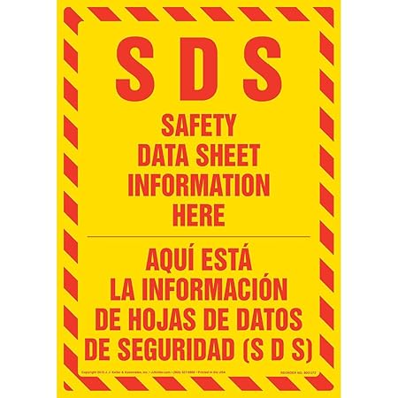 Amazon.com: SDS Safety Data Sheet Information Here Sign, Bilingual - 7 ...