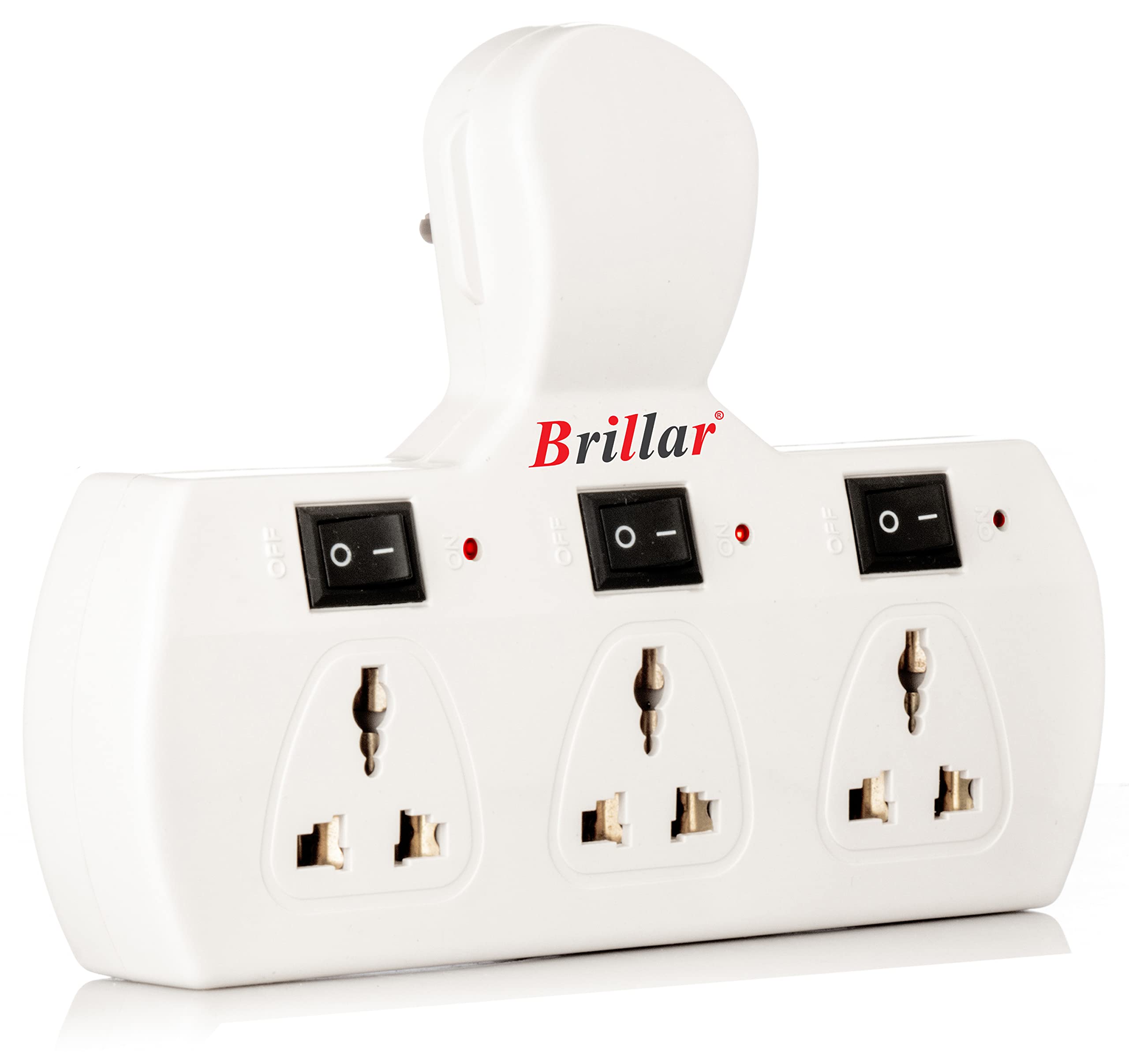 Buy Brillar Multiplug Extension Board With 3 Sockets, Individual Switches, Led Indicators And ...