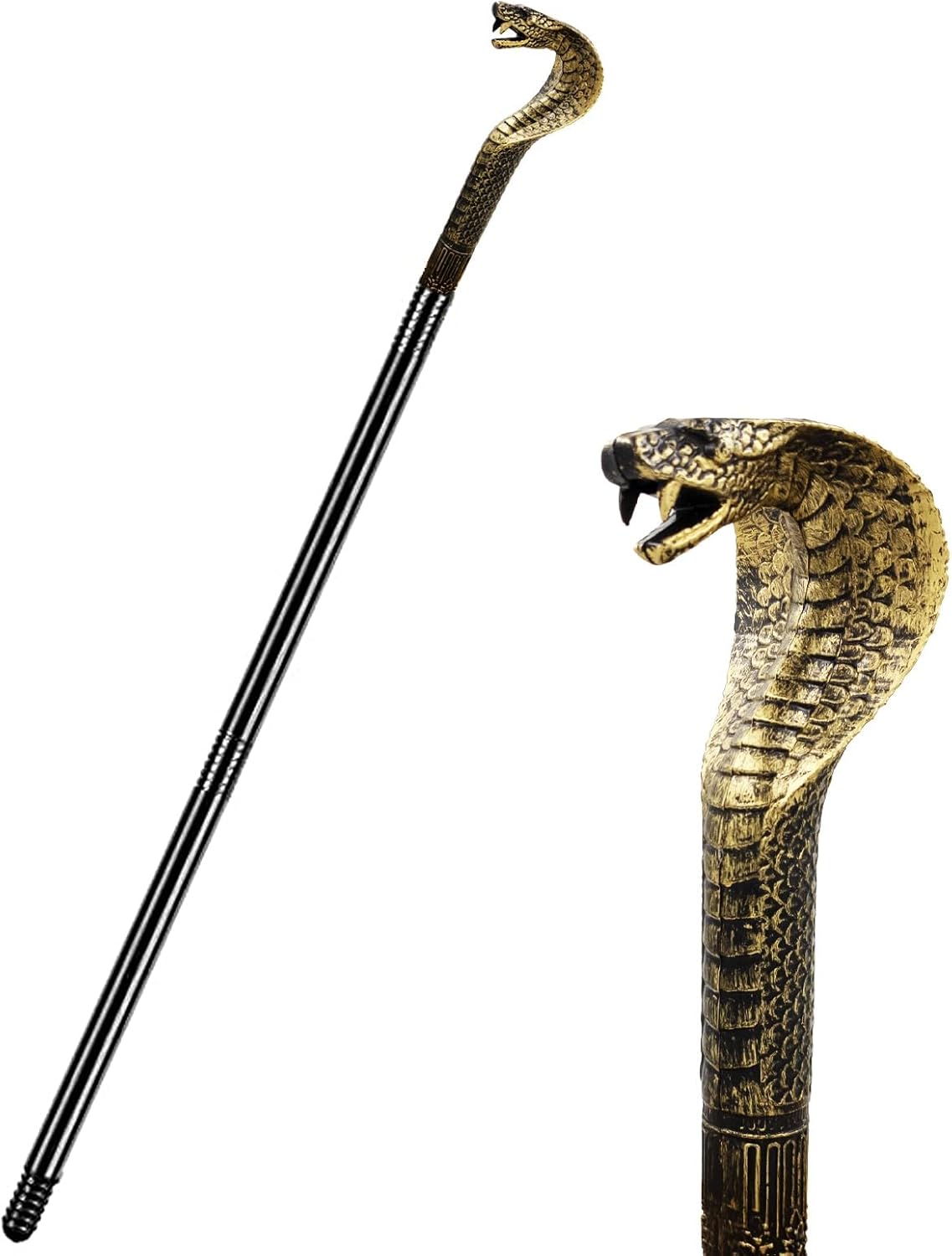 UQJE 47 in Halloween Egyptian Cobra Staff Snake Staff Walking Stick ...