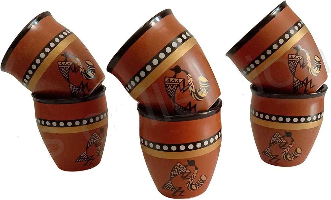 Amazon.com | Kulhad Kullhad Chai Kulhad Tea 150 ML (Brown, Set Of 6 ...