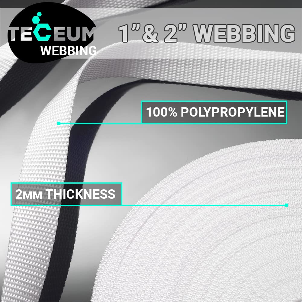 Snapklik.com : 1 Inch Webbing White 25 Yards 1 Webbing For Climbing ...