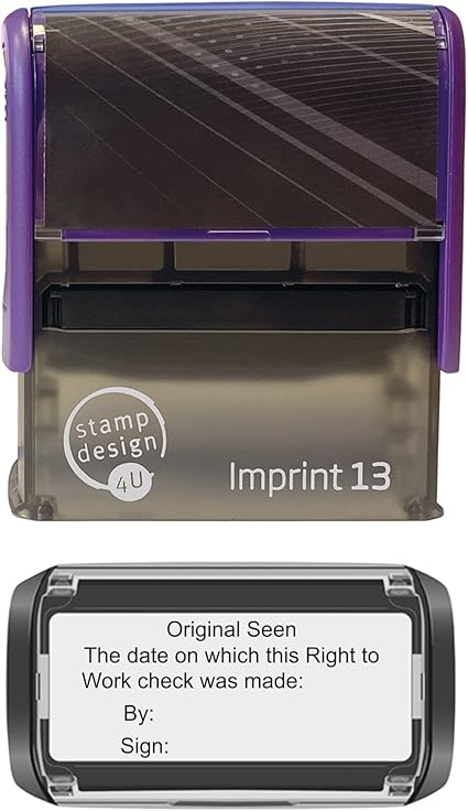 Right to Work Check Certified Stamp Legal HR Stamp Documents 58mm x ...