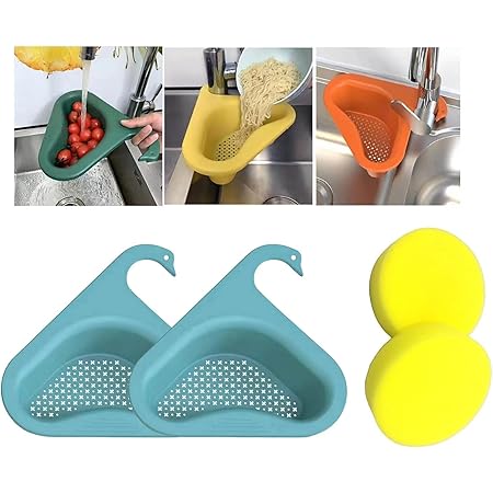 Amazon.com: Kitchen Sink Drain Basket Swan Drain Rack - Multi ...