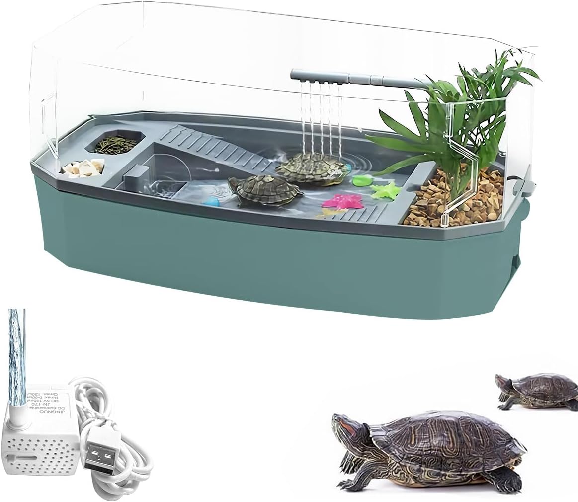 PINVNBY - Tanque de plástico para tortugas de reptiles, terrario ...