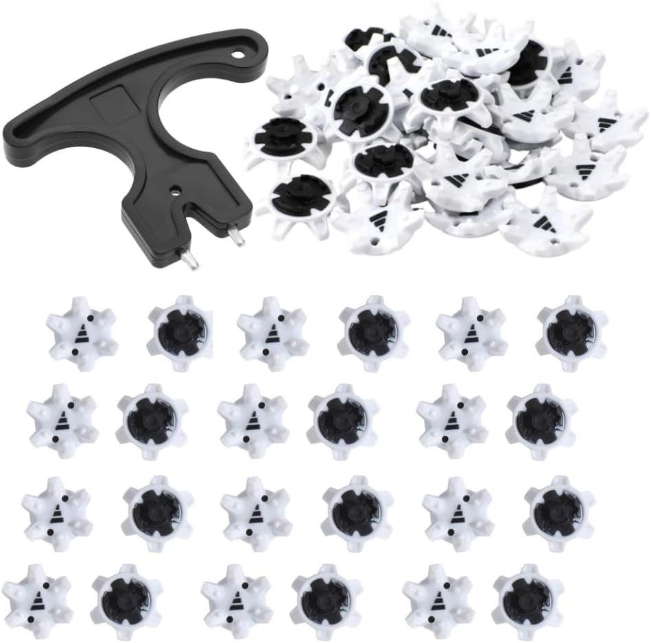 31Pcs Golf Shoe Spikes Replacements Set with Black Cleats Spanner Metal ...