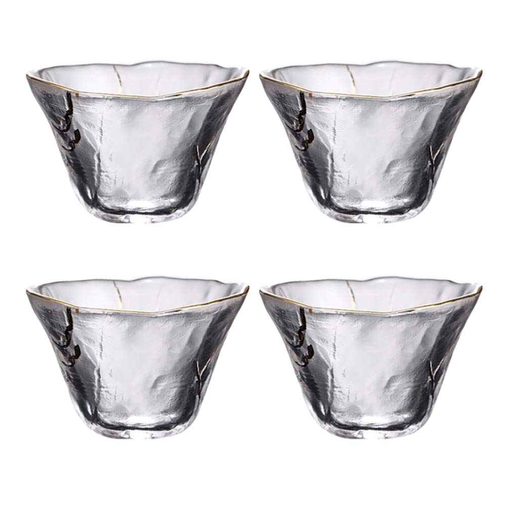Amazon.com: Cabilock 4pcs Japanese Glass Sake Cup Clear Water Cup Cold ...