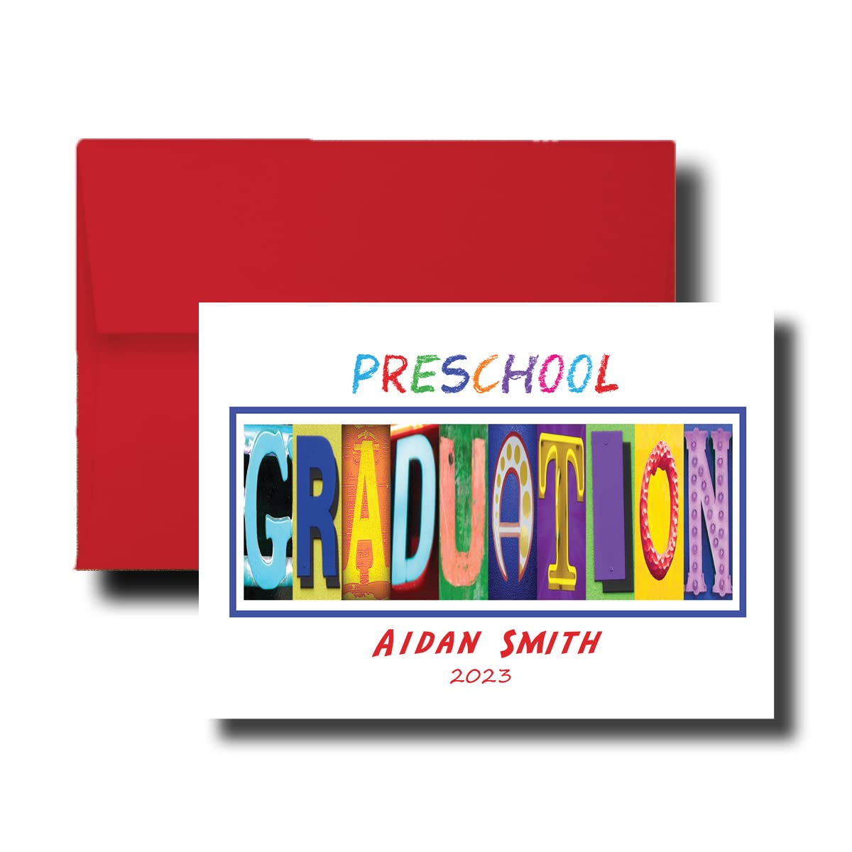 Amazon.com: Kindergarten Pre-K Preschool Graduation Cards, 5"x7" Flat ...