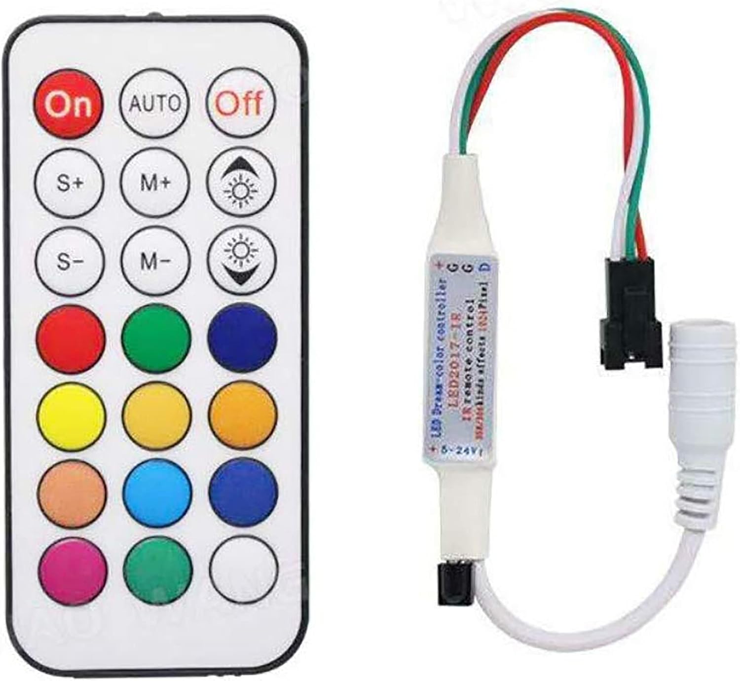 RGBZONE DC5-24V Mini 21 Key IR Infrared Wireless RGB Remote Controller ...