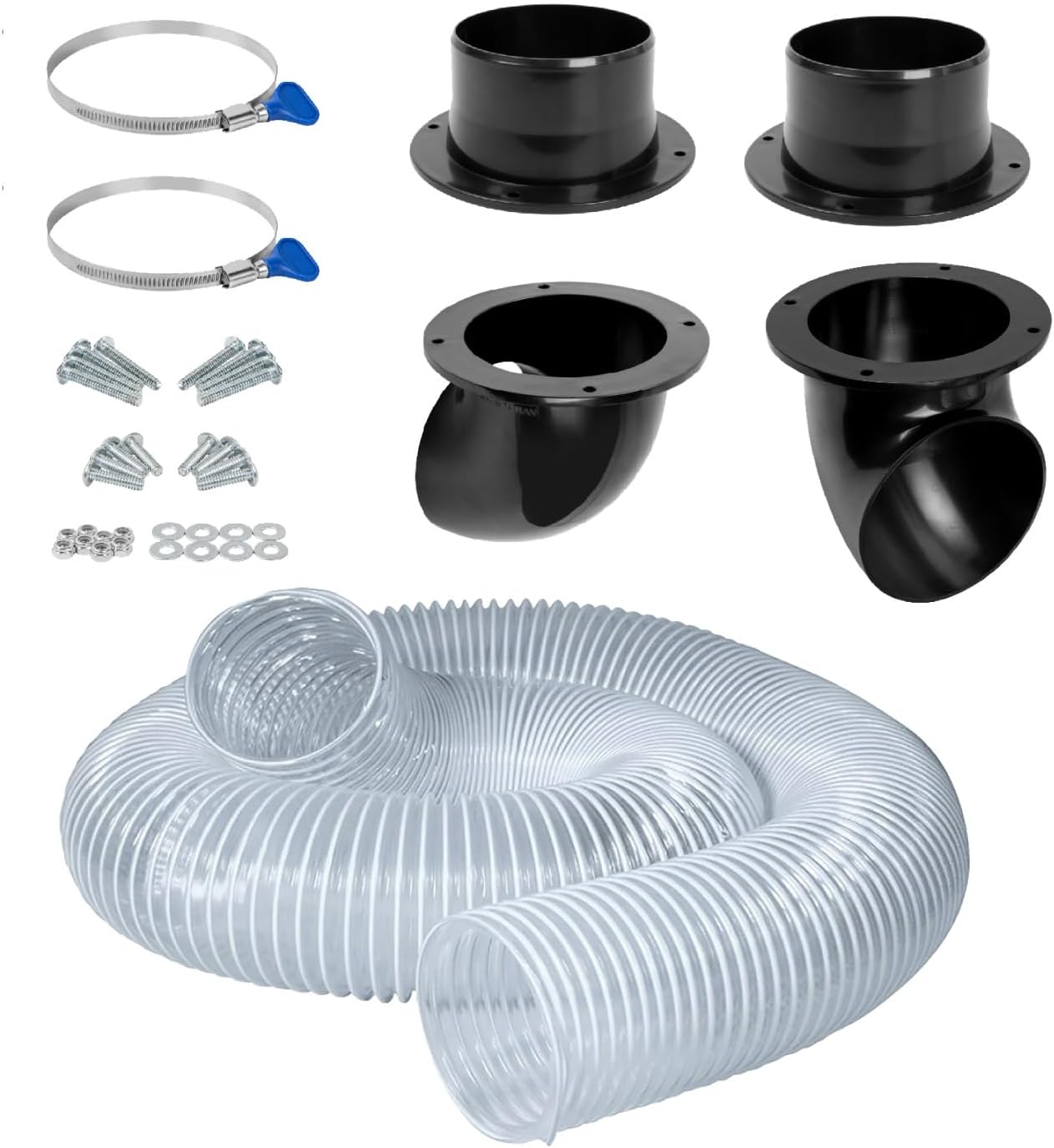 Amazon.com: POWERTEC 4" x 10' Dust Collection Hose Kit with ABS Plastic ...