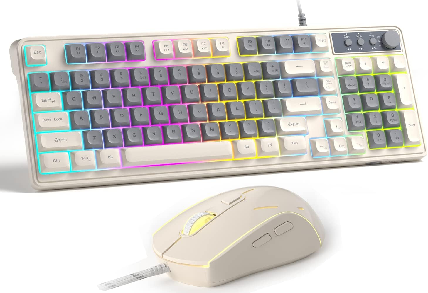 Amazon.com: Gaming Keyboard and Mouse Combo,MageGee GK980 Wired Backlit ...