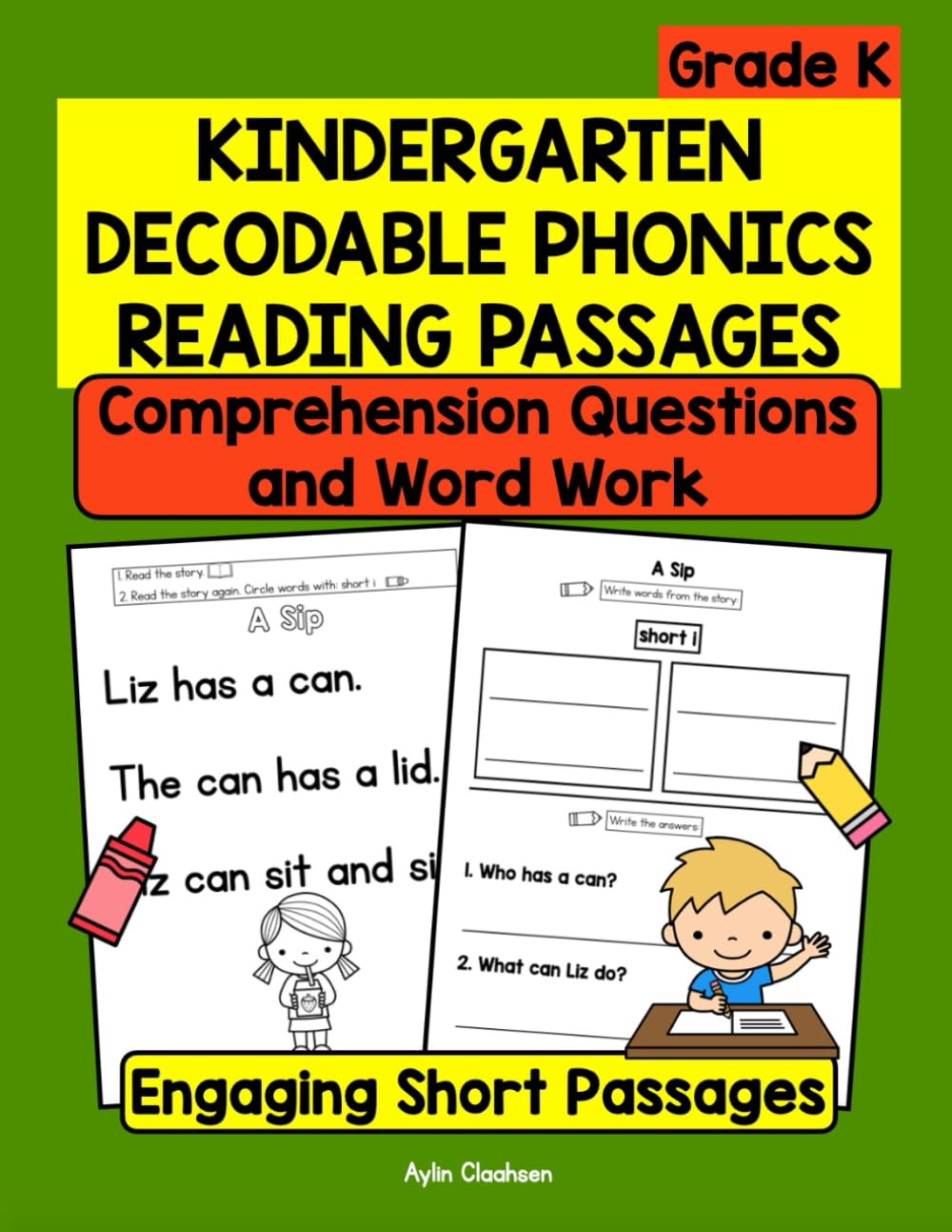 Amazon.com: Kindergarten Decodable Phonics Reading Passages with ...