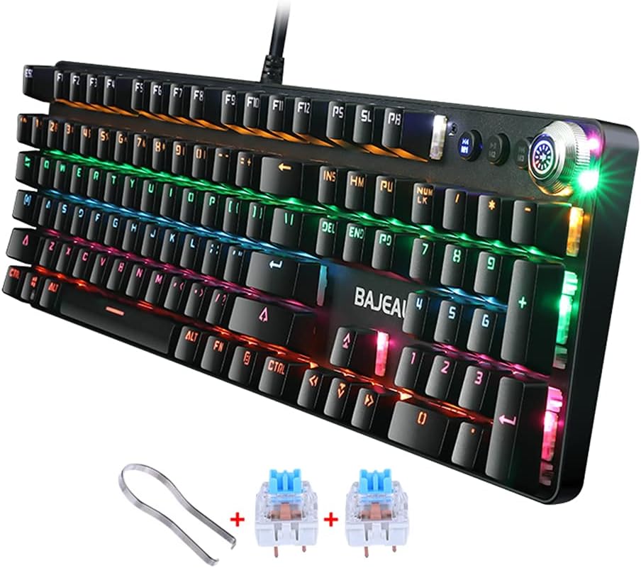 Amazon.com: unband 104 Key Mechanical Keyboard RGB Backlight USB Wired ...