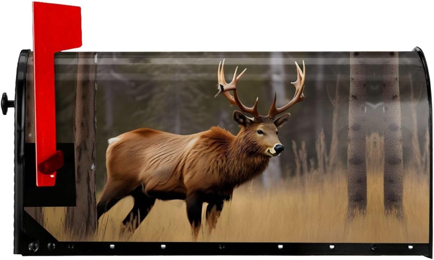 Amazon.com: Wildlife Deer Bear Elk Mailbox Covers Magnetic 21x18 Inch ...