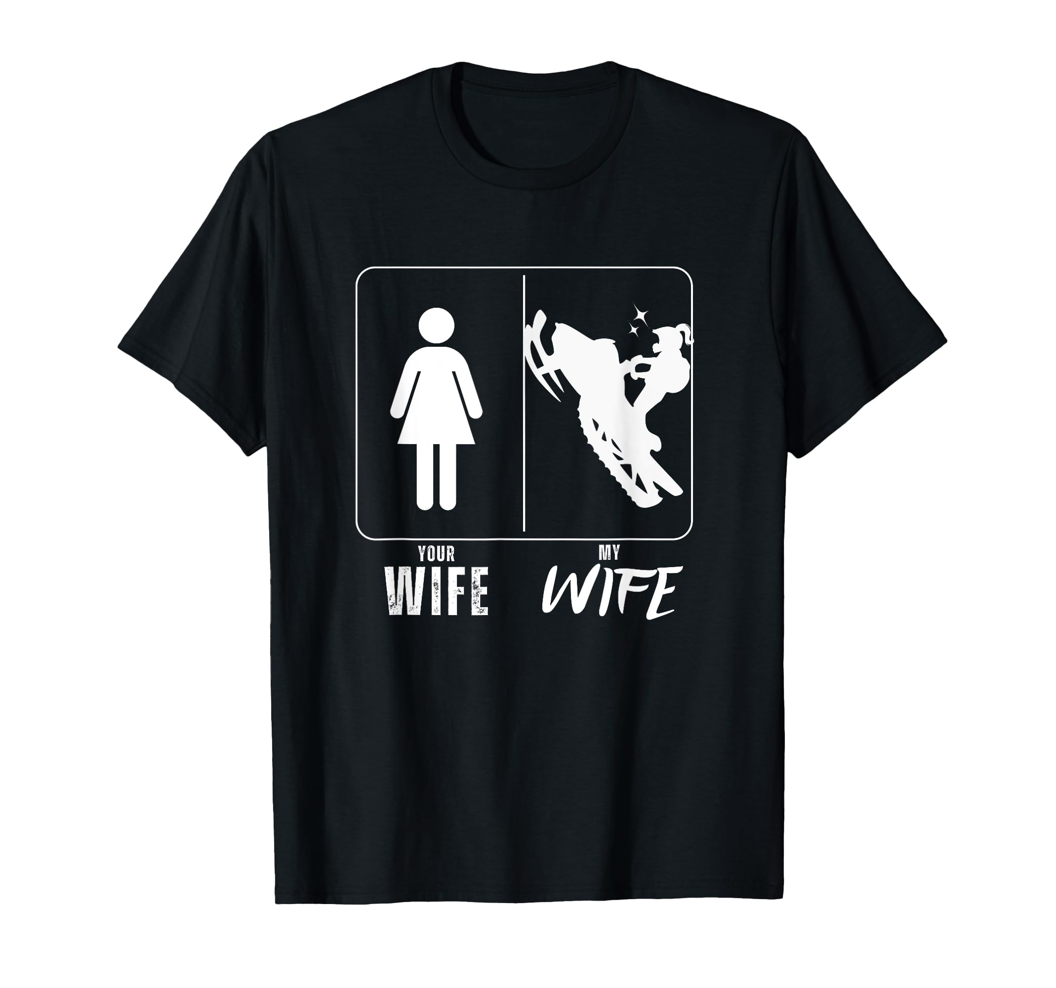 Amazon.com: Your Wife My Wife snowmobile Funny snowmobiling T-Shirt ...