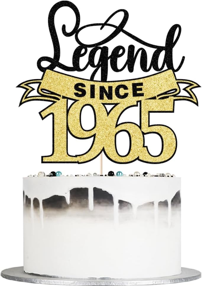Amazon.com: Auteby legend since 1965 cake topper Happy 60th Birthday ...