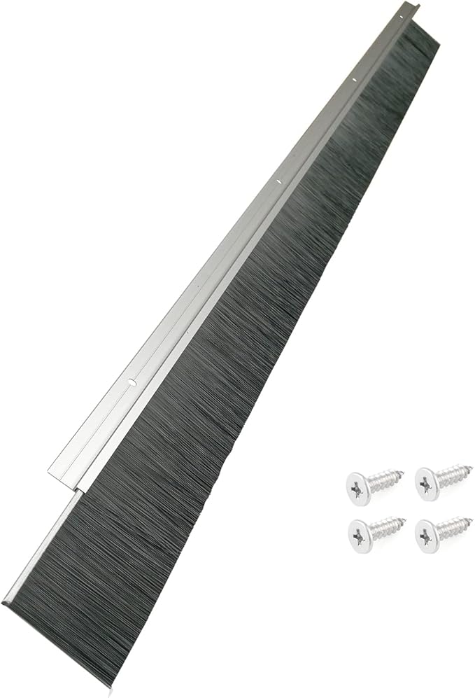 7 Sets Retsun Door Sweep 23ft Aluminum Door Brush Bottom Sweep 1-1/2 ...