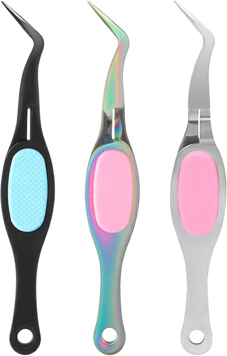 Amazon.com: 3 Pack Reverse Tweezers Craft Sticker Tweezer Crossing ...