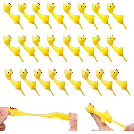 SKYLETY 3 Pieces Slingshot Chicken Stretchy Flying Chickens Flick Toy ...