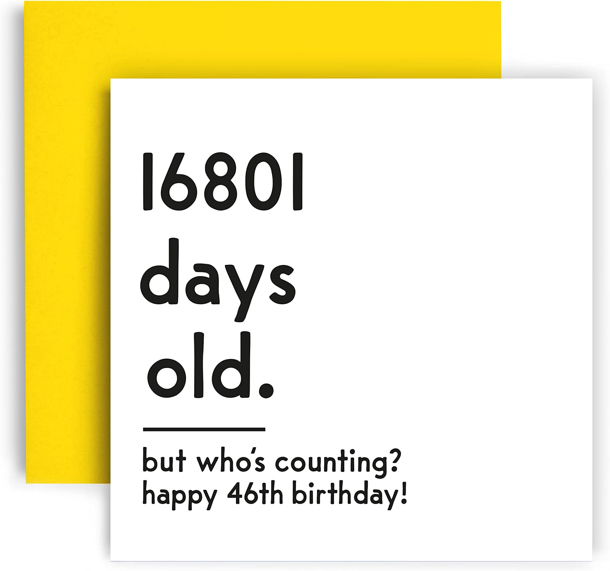 Amazon.com : Londue Happy 46th Birthday Card for Women Men, Funny 46 ...