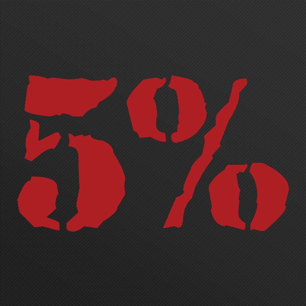 Amazon.com: Rich Piana 5% Nutrition Small Red 5% Decal | Gym Workout ...