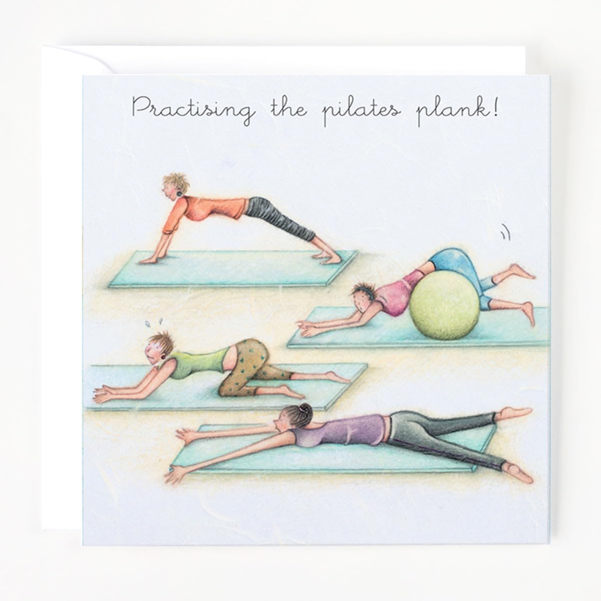 Berni Parker Pilates Birthday Card - Practising the Pilates Plank ...