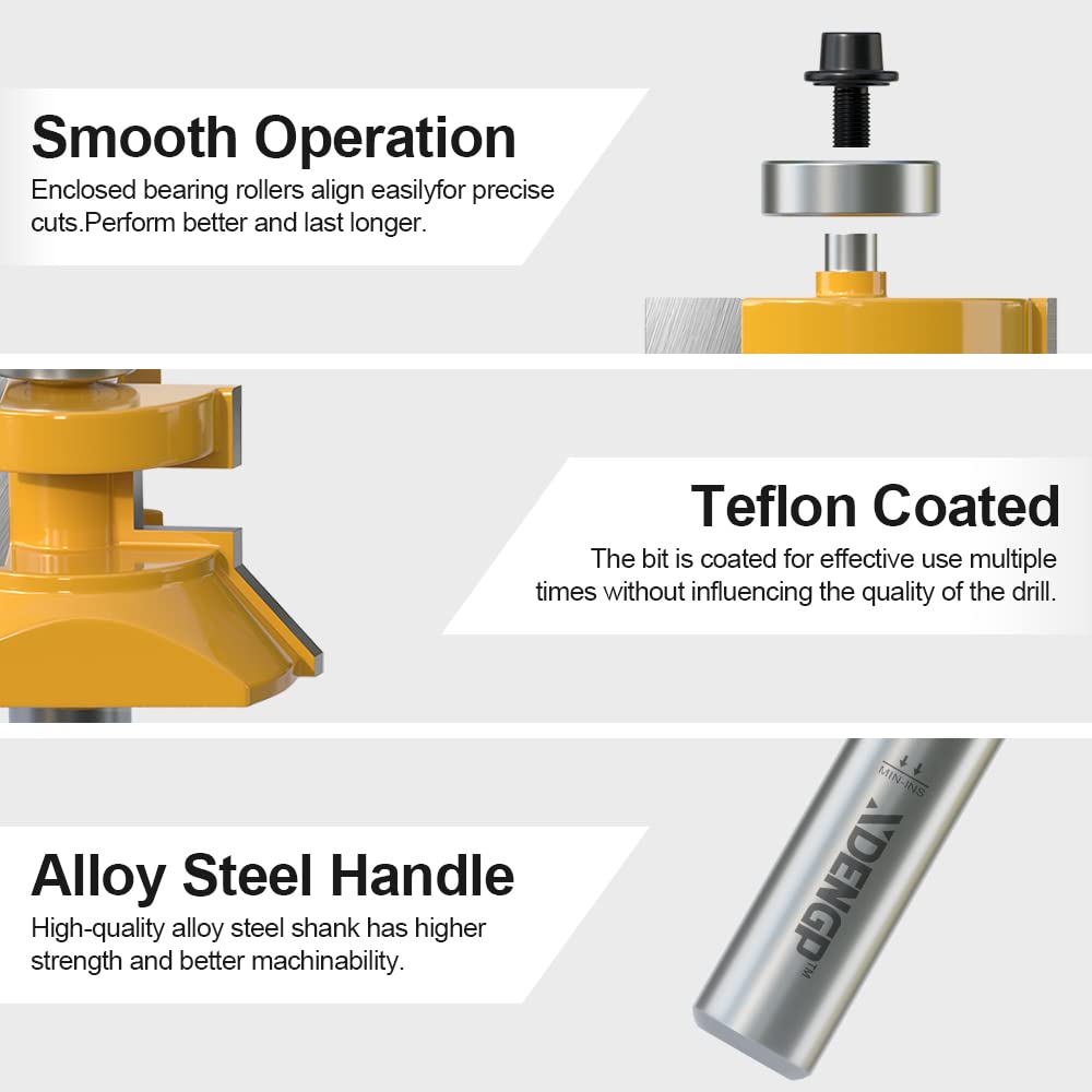 Snapklik.com : XDENGP 2 PCS 1/2 Inch Shank Tongue And Groove Router Bit ...