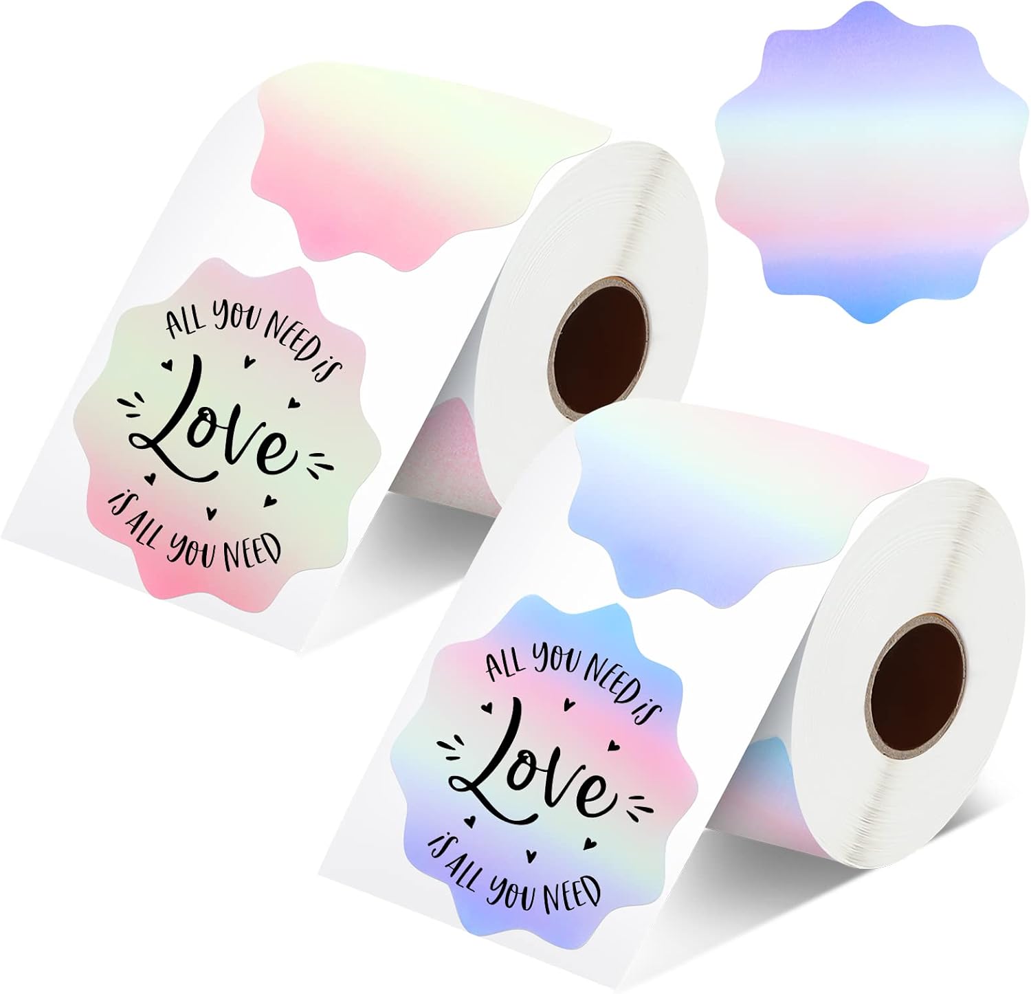 Amazon.com : Fuutreo 2 Roll 2 Inch Thermal Sticker Labels Rainbow Color ...