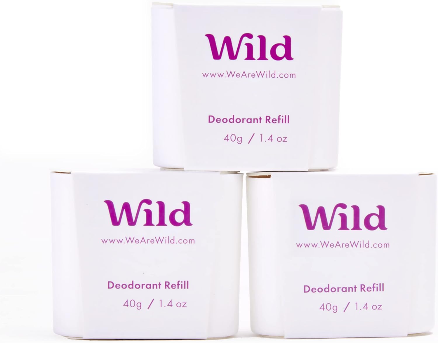 Wild - Natural Refillable Deodorant - Coconut & Vanilla Refill Trio ...