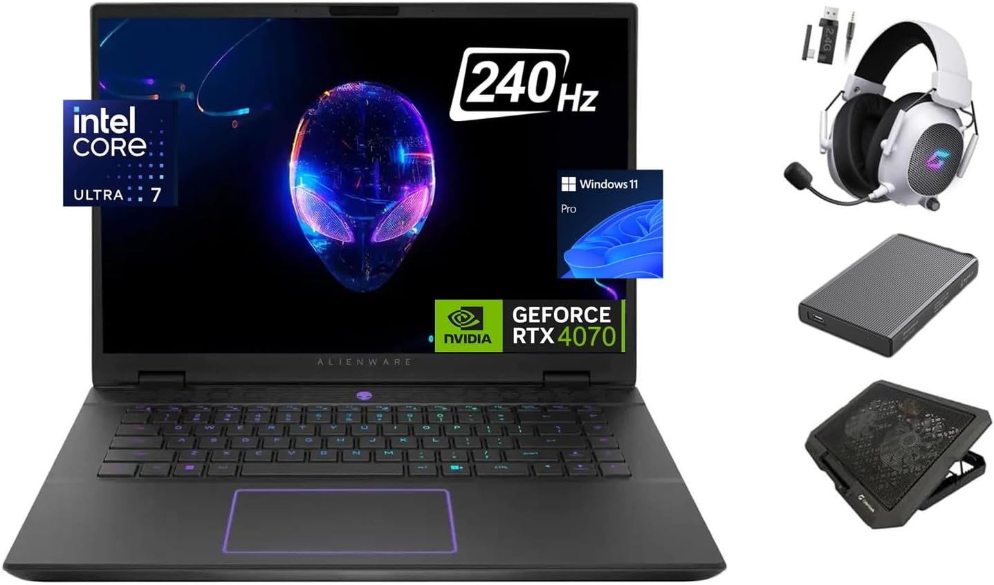 Amazon.com: Dell Alienware M16 R2 4070 Gaming Laptop, 240Hz QHD+ ...