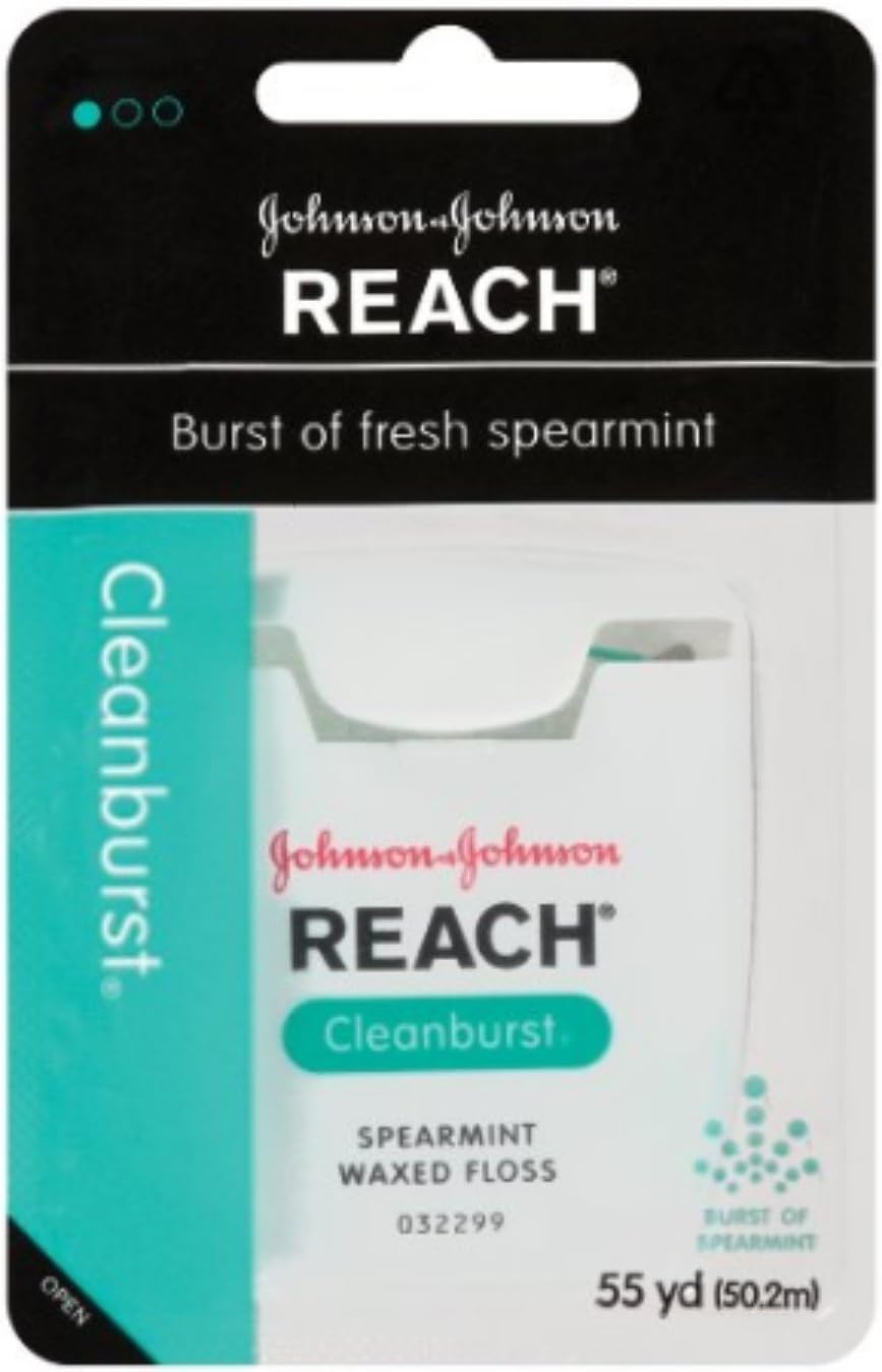 Amazon.com : Reach Clean Burst Dental Floss, Waxed, Cleanburst, 55 Yard ...