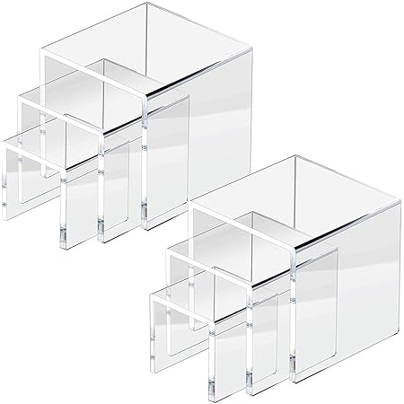 Amazon.com: NIUBEE Acrylic Display Risers Stand 2 Sets,3 Steps Clear ...