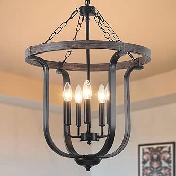 Bedoxin Farmhouse Chandeliers for Dining Room, 18.9” Black Kitchen ...