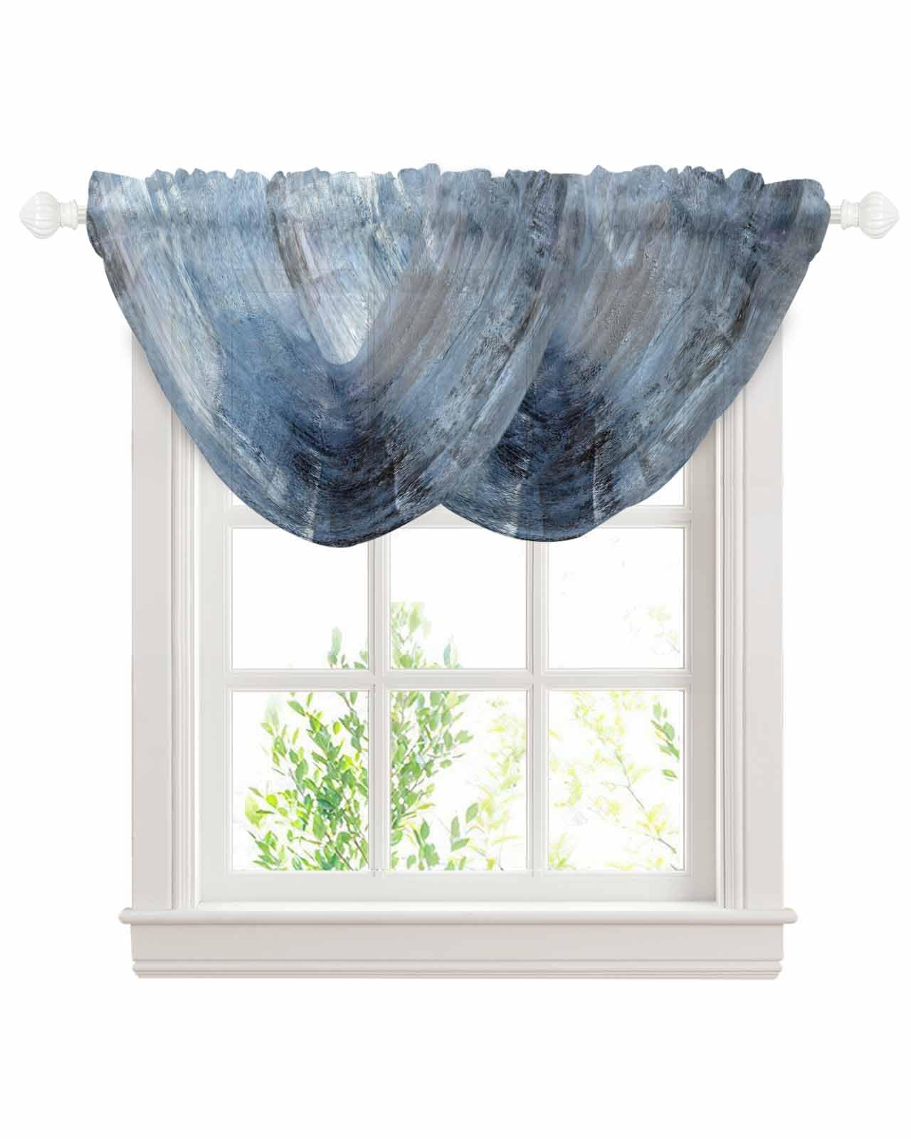 Amazon.com: Hokiten Rustic Blue Waterfall Valance Curtains for Window ...