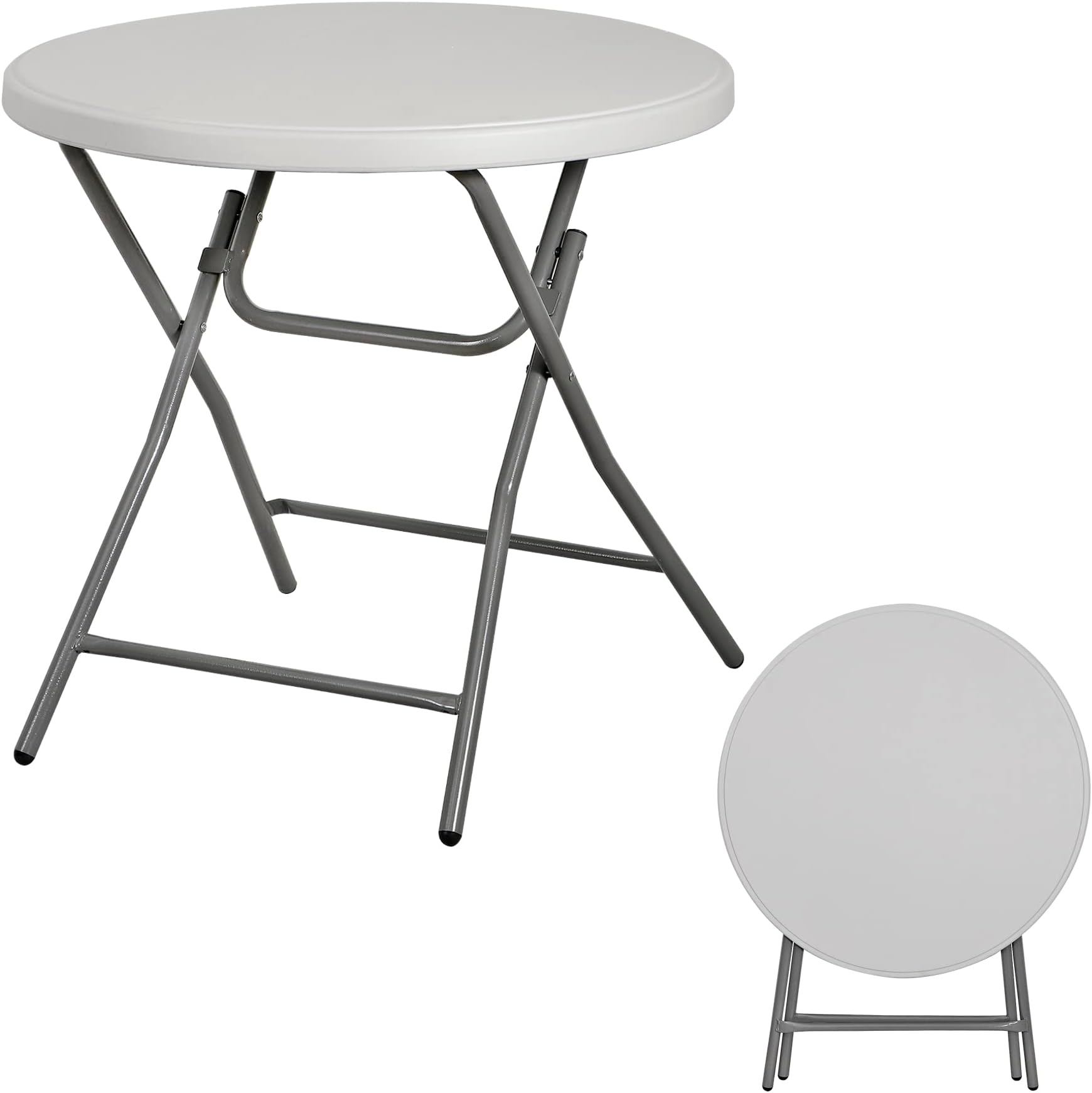Amazon.com: EMMA + OLIVER 2.63-Foot Round White Plastic Folding Banquet ...