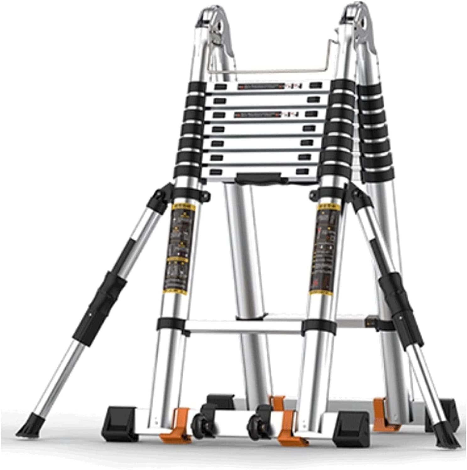 Ladders,30 Ft Telescoping Ladder One-Button Retraction Aluminum ...