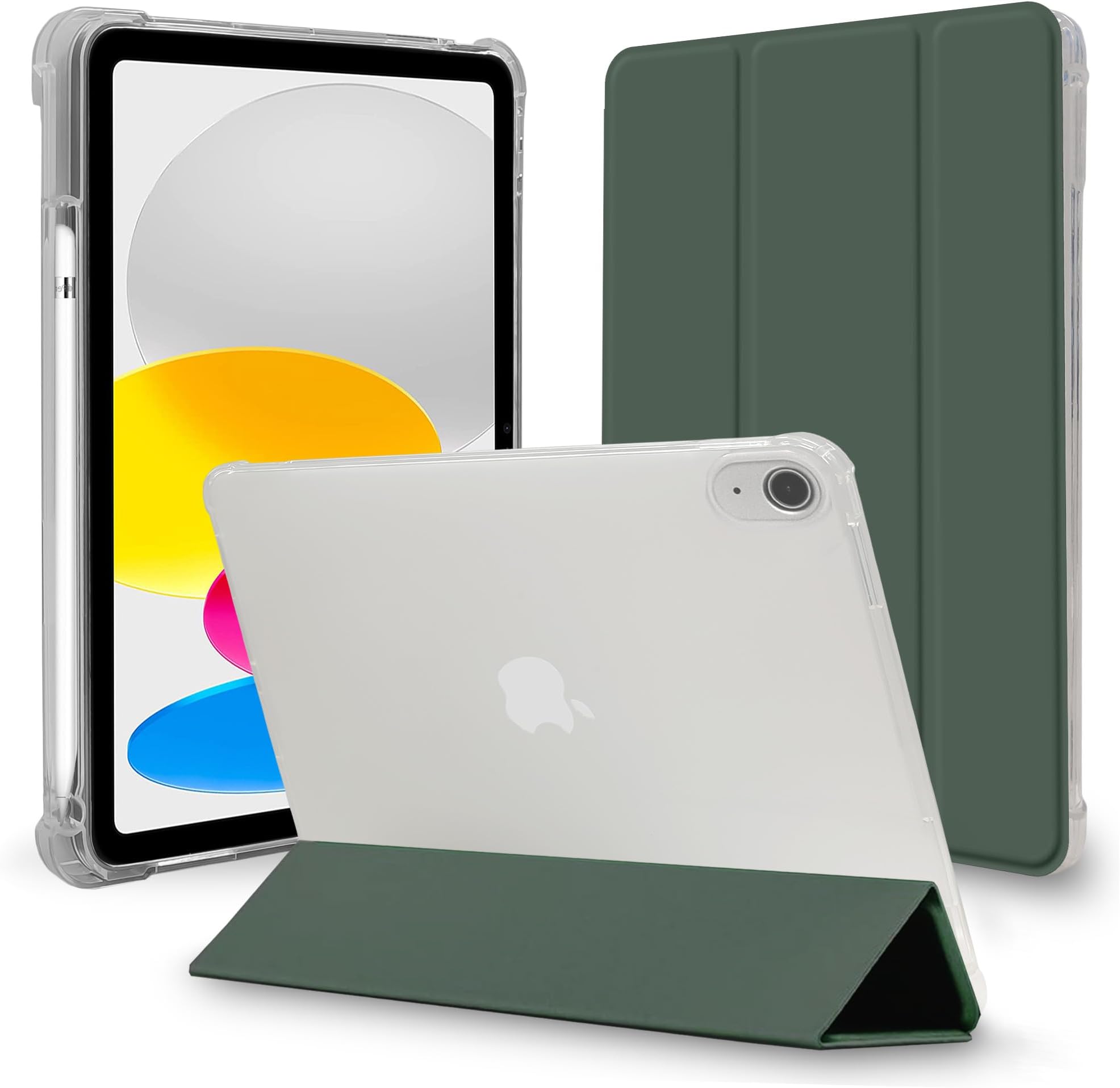 Amazon.co.jp: MS factory iPad 第10世代 用 ケース iPad 10 背面透明 ペンシル収納 カバー 耐衝撃 ...
