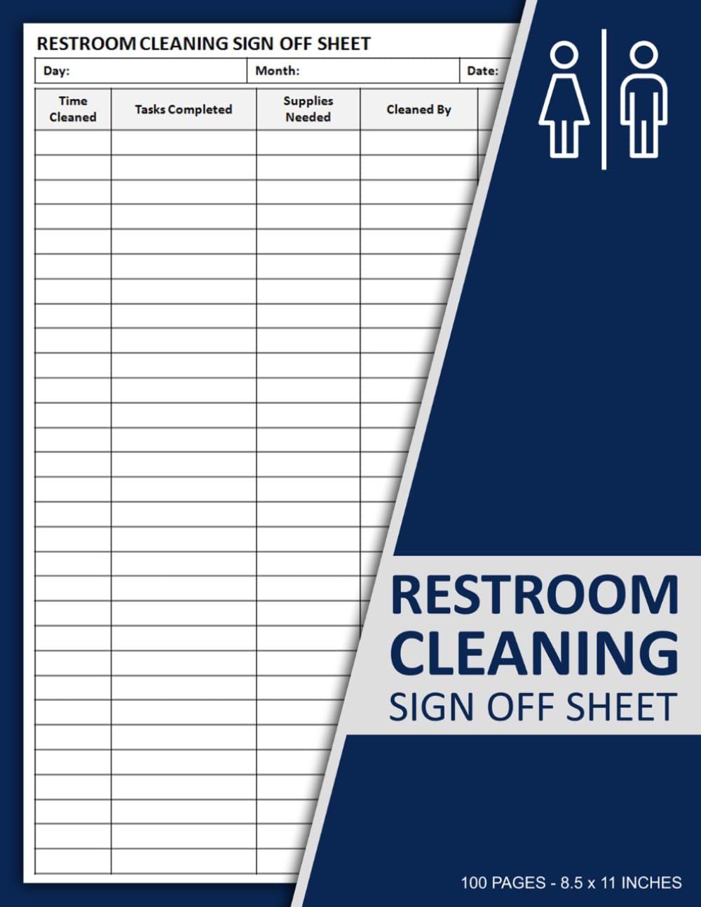 Restroom Cleaning Sign Off Sheet: Bathroom Cleanup Schedule for Offices ...