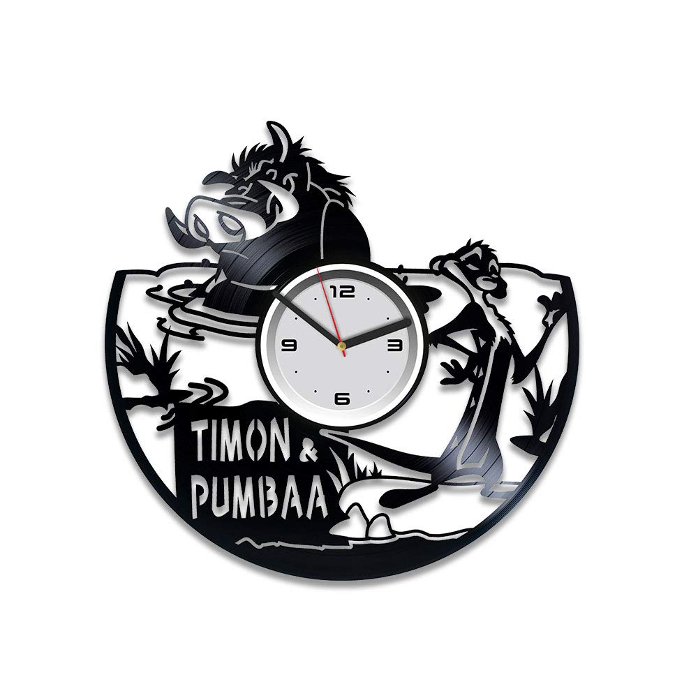 Buy Kovides Timon and Pumbaa Vinyl Wall Clock Lion King Gift for Kids ...