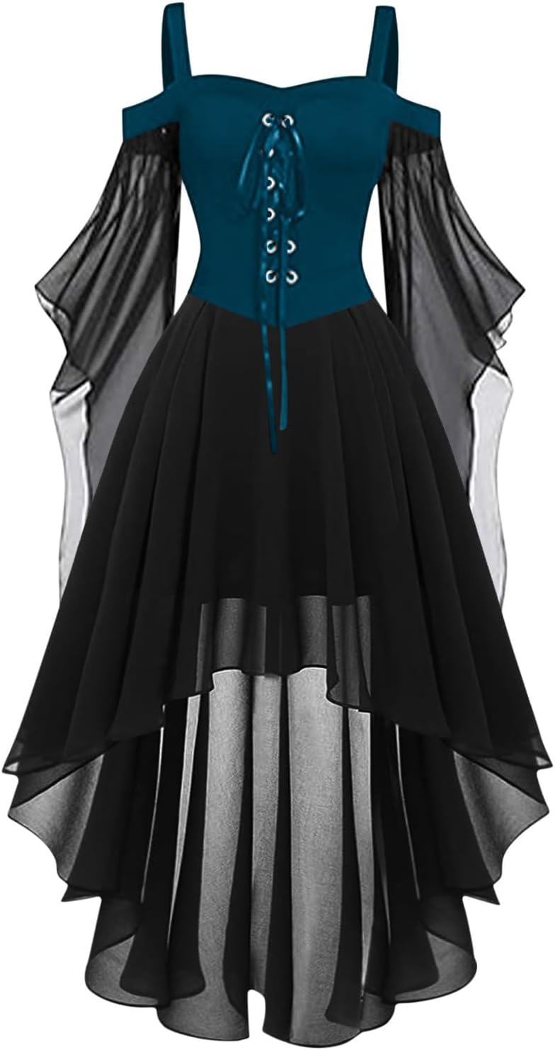 Amazon.com: Gothic Dresses for Women Off Shoulder High Low Formal Dress ...