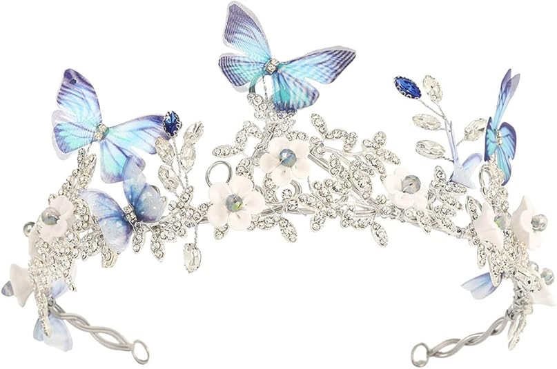 Amazon.com: Unicra Butteryfly Silver Tiaras and Crowns Leaf Queen Crown ...