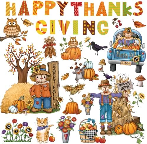 Amazon.com: GreenPine Thanksgiving Bulletin Board Decorations Cutouts ...