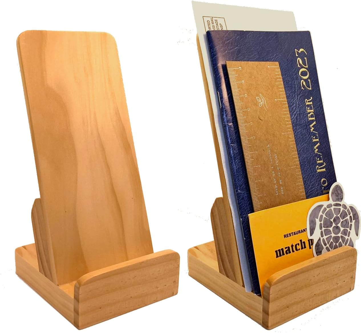 Amazon.com: DOSTATNI 3-Tier Pine Wood Literature Holder pamphlet ...