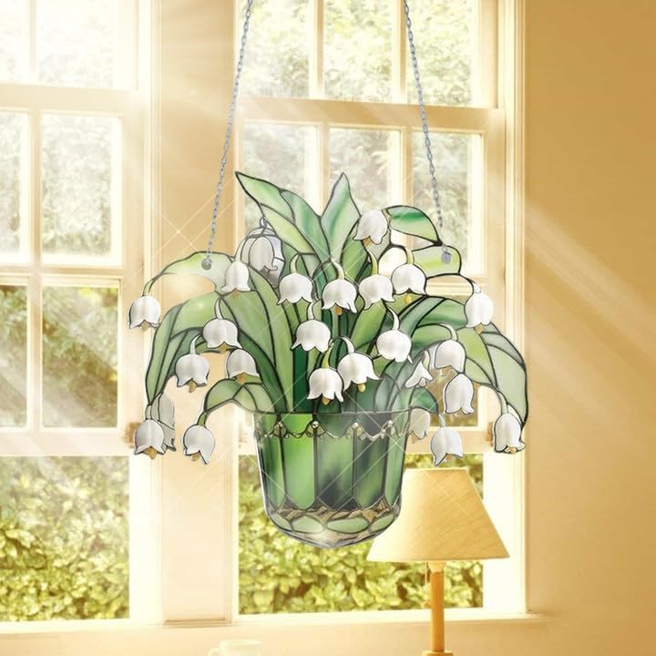 Amazon.com: Lily of Valley Suncatcher, Stained Suncatcher, Crystal ...