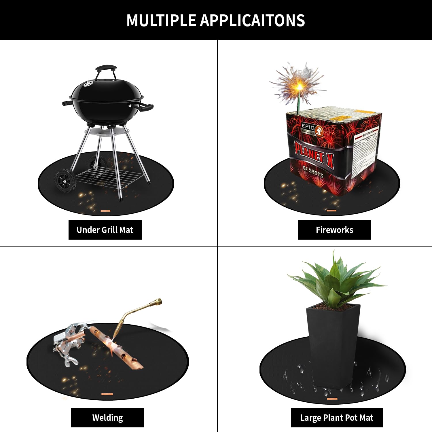 Snapklik.com : VCHOMY Round Fire Pit Mat For Under Fire Pit,Double ...