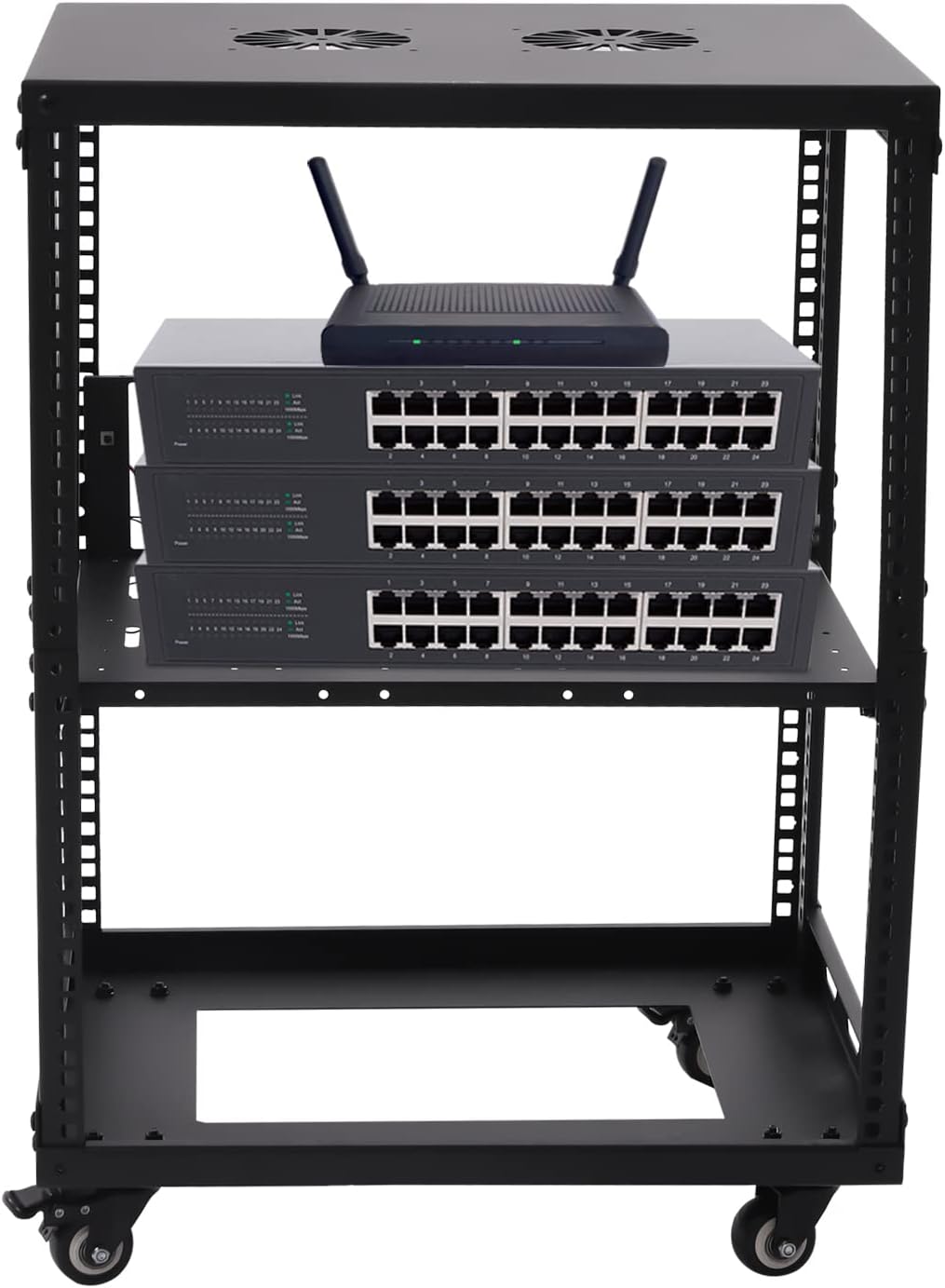 Amazon.com: 12U Network Rack Open Frame Server Rack Shelf Adjustable 0 ...